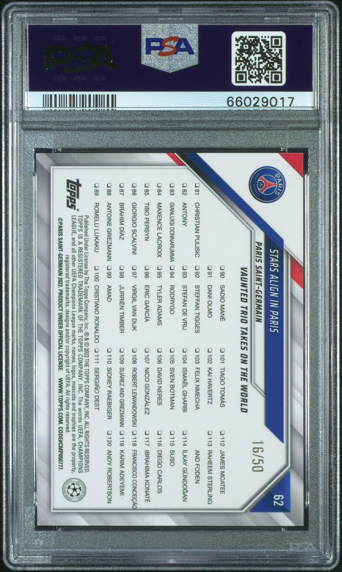 2021 Topps Uefa Champions League Jade Edition 62 Messi/neymar/mbappe ...