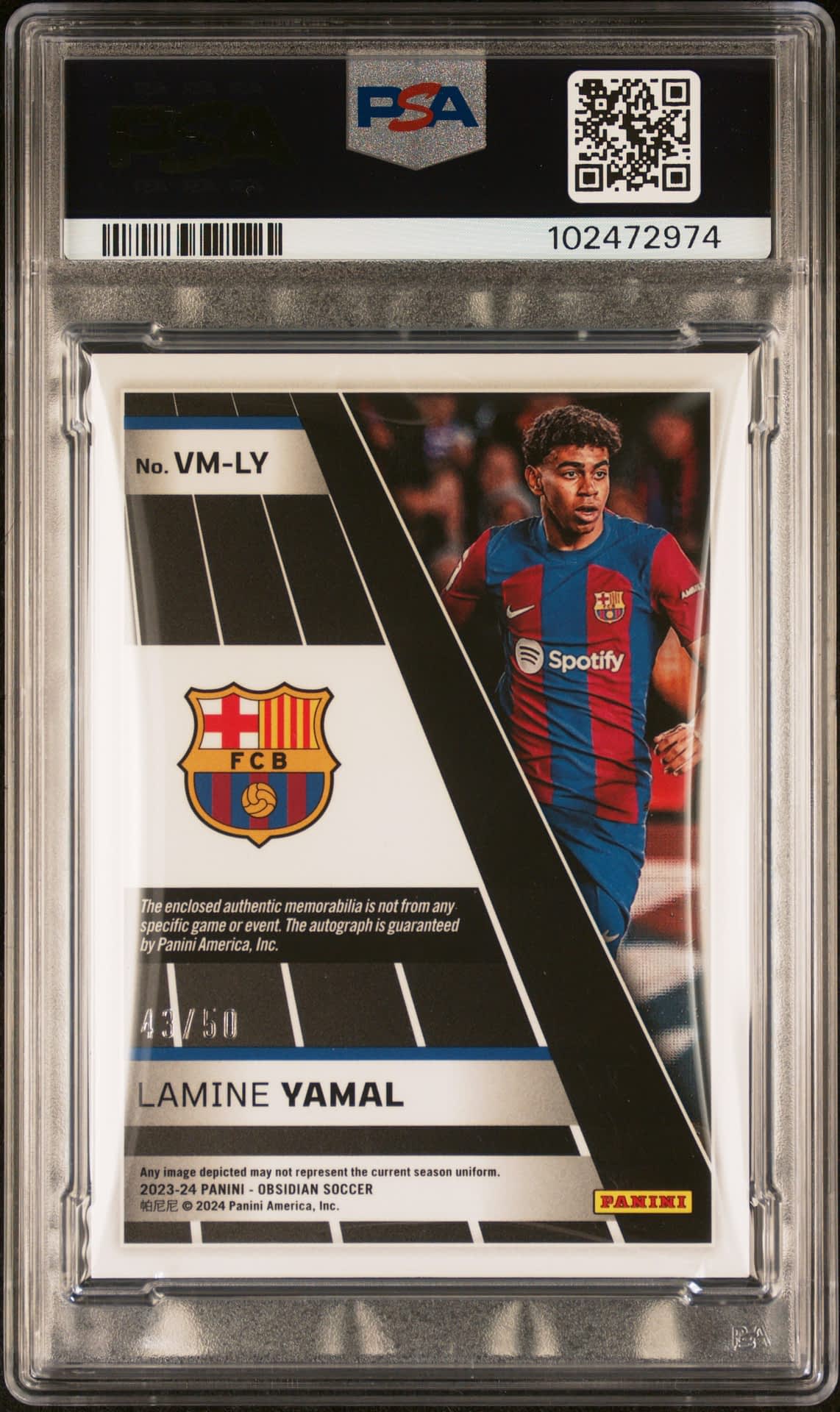 2023 Panini Obsidian Volcanic Material Signatures VMLY Lamine Yamal ...